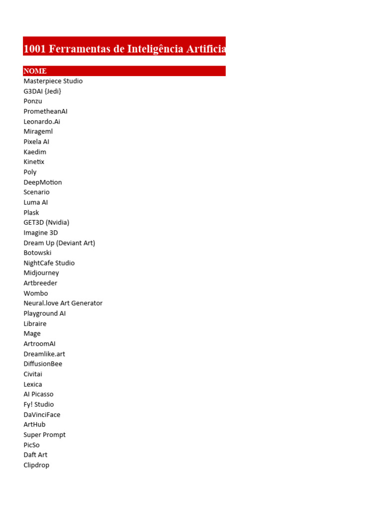 1001 Ferramentas de Inteligência Artificial | PDF | Computing | Artificial Intelligence