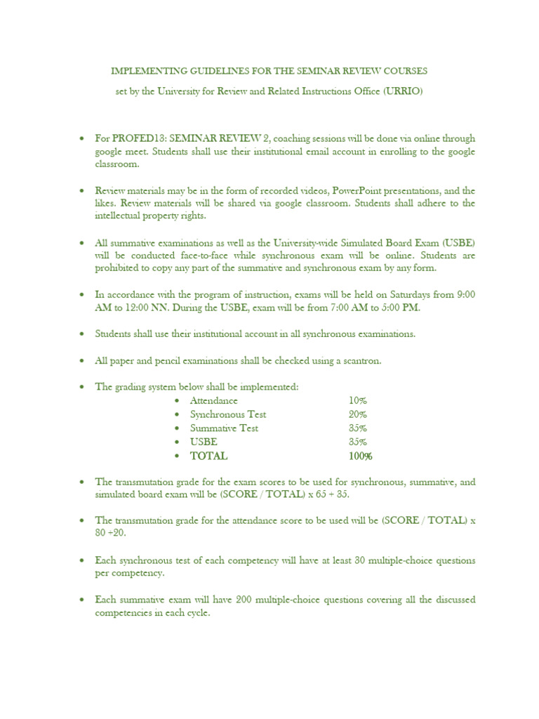 Implementing Guidelines Sem2 | PDF