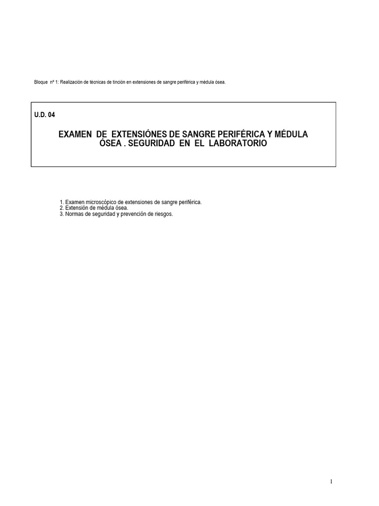 T04 Examen Extension 201718 | PDF | Laboratorios | Médula ósea