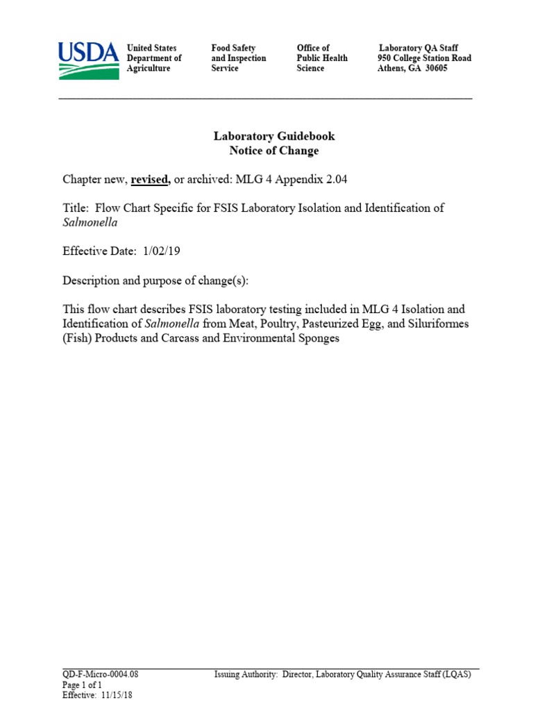 USDA-FSIS MLG 4 Appendix 2.04 (02-01-19) | PDF | Agar | Food Industry