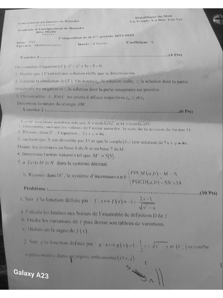 Correction Du Composition Du N 1 2024 | PDF