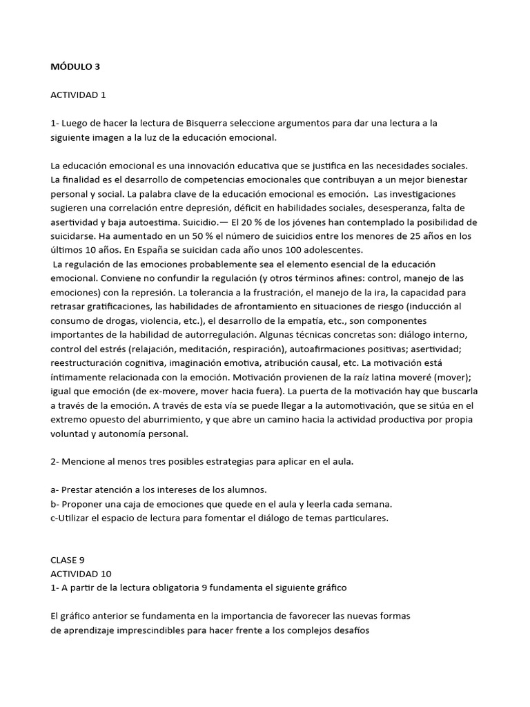 SJ44 Actividades MÓDULO 3 | PDF | Las emociones | Suicidio