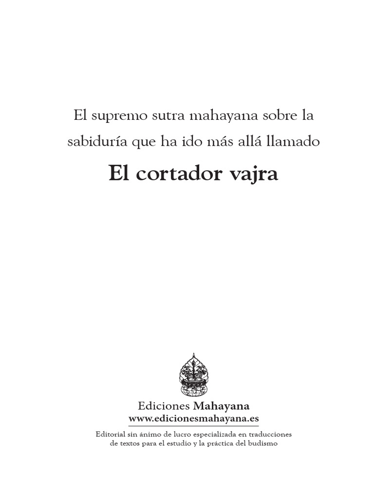 El Sutra Del Cortador Vajra | PDF | Bodhisattva | Mahayana