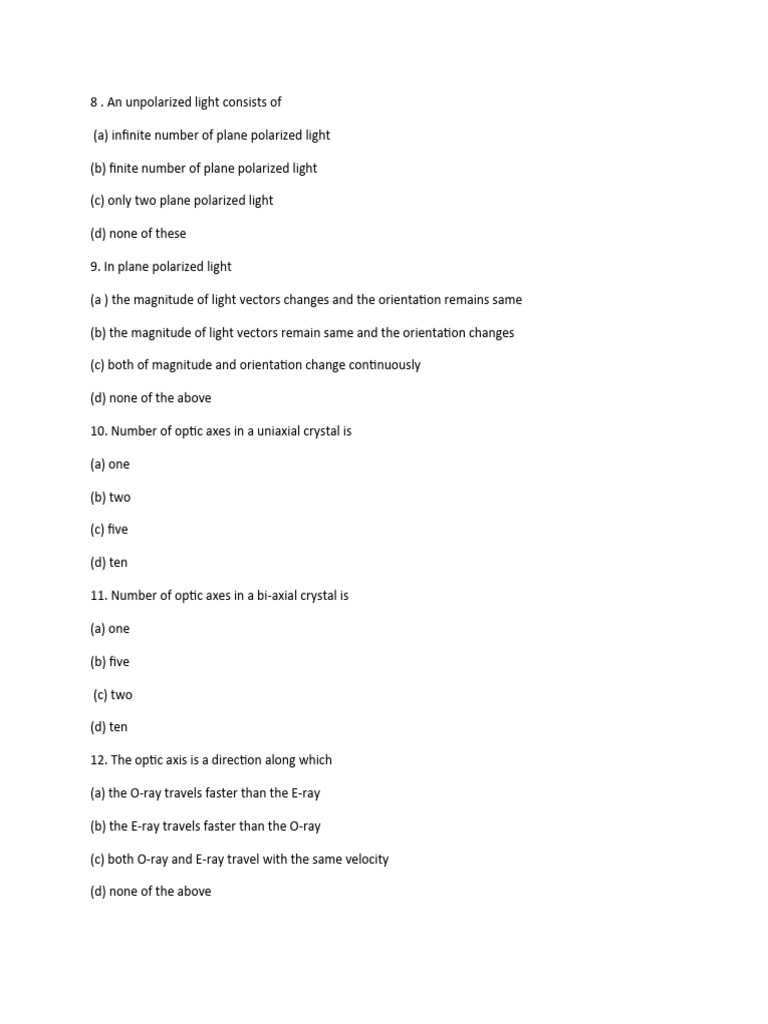 Polarization Concepts And Questions Pdf Young Adult