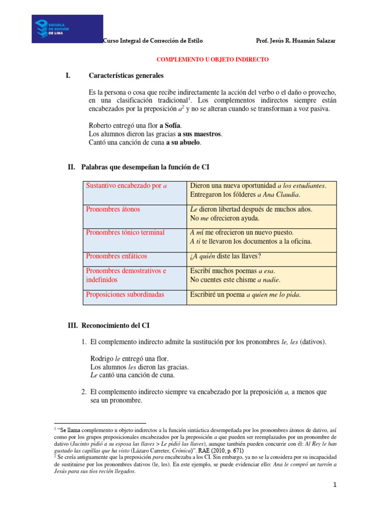 Sesion 4 CI y Leismo | PDF | Objeto (gramática) | Verbo