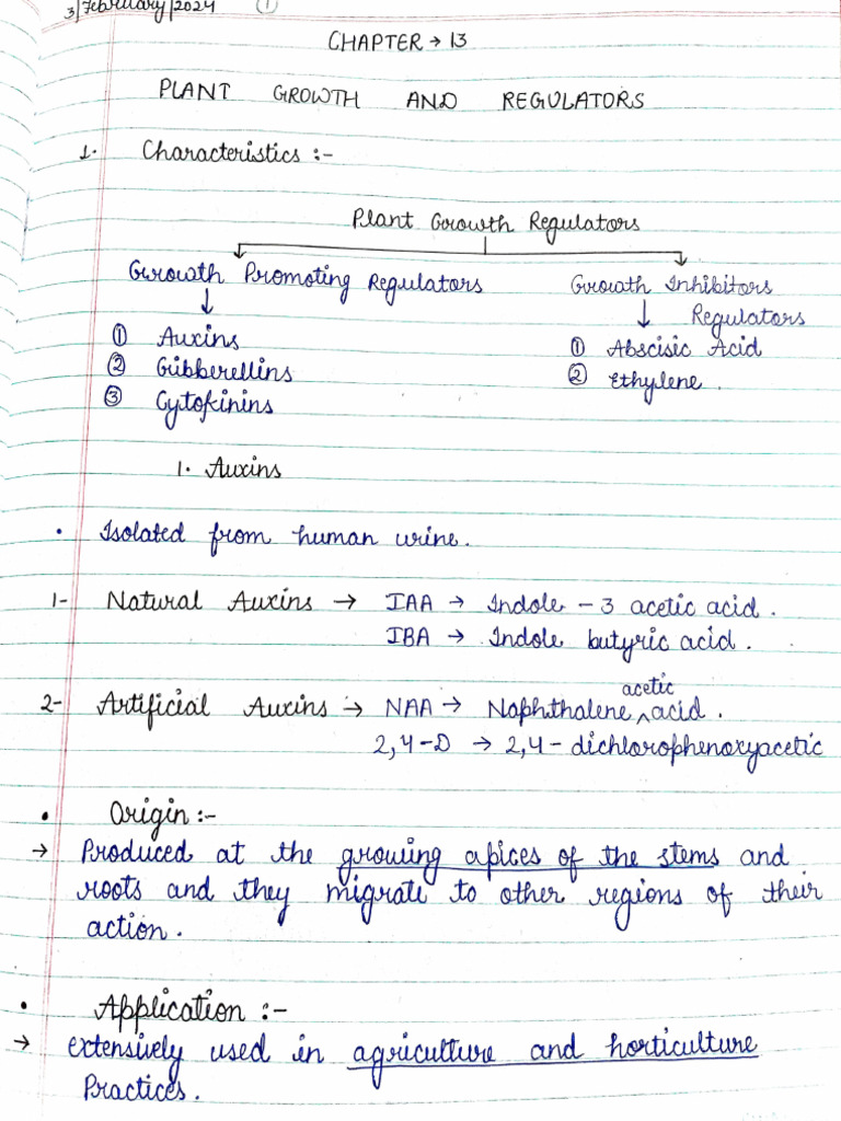 ch-13 Plants Growth and Regulators | PDF | Plants | Botany