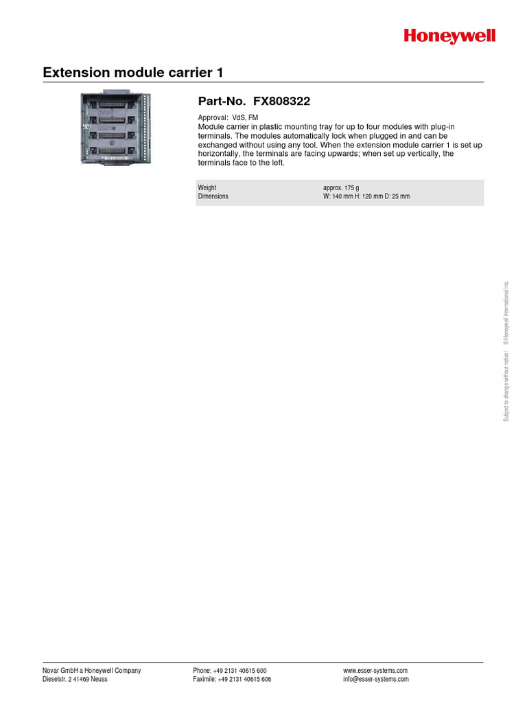 Extension Module Carrier FX808322 | PDF