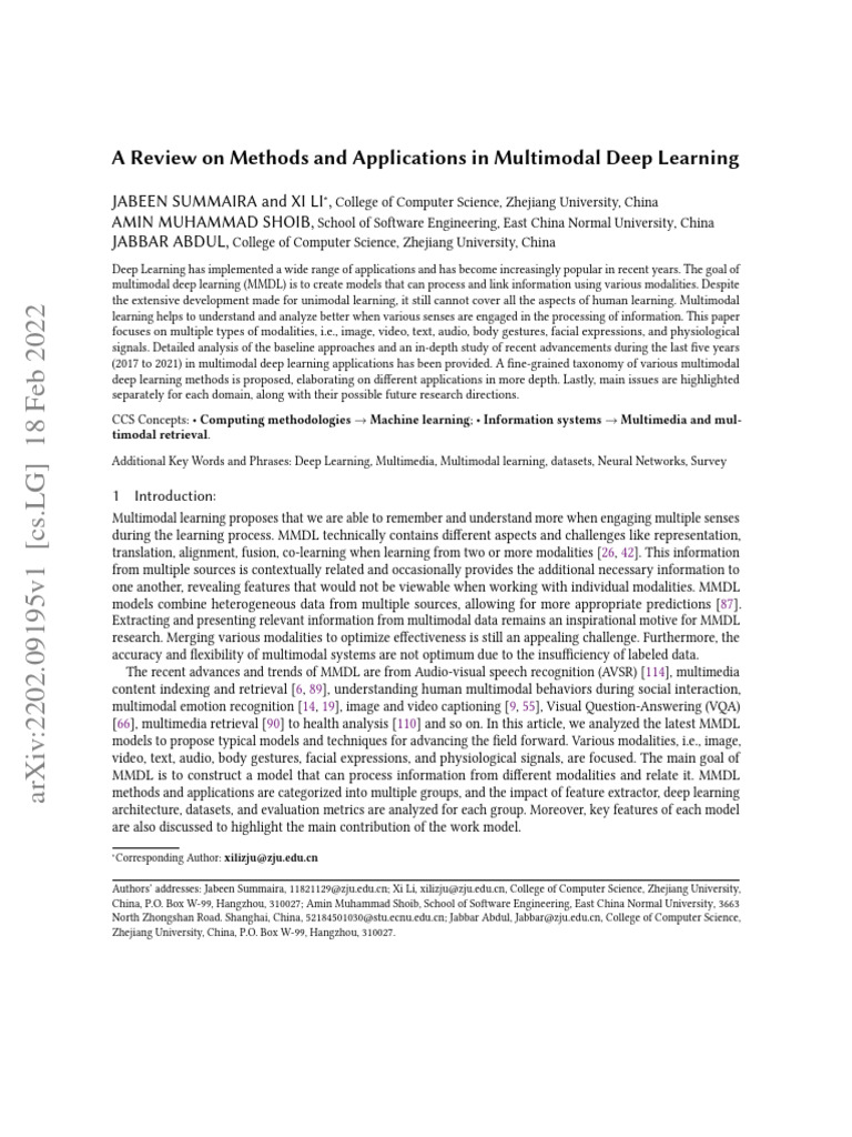 Multimodal Learning | PDF | Deep Learning | Attention