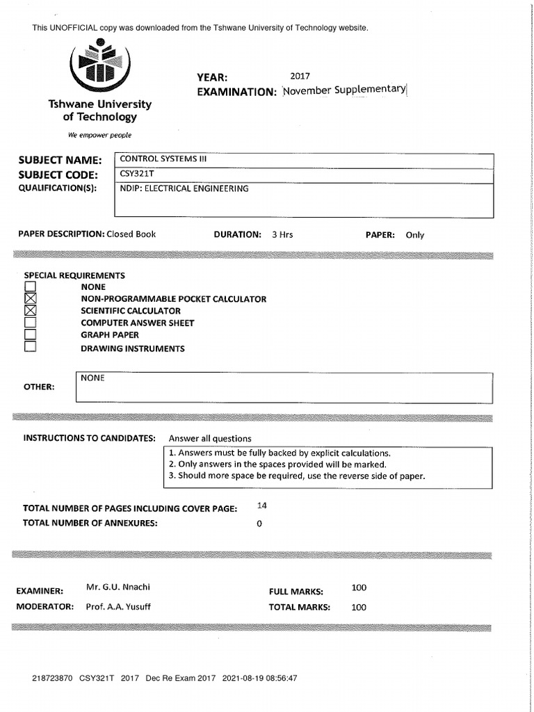 Csy321t 2017 November Supp | PDF | Technology & Engineering