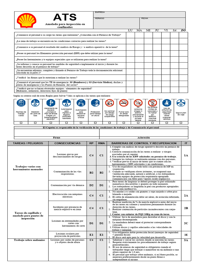 ATS NUEVO - AMOLADO PARA INSPECCIÓN EN CONFINADOS Rv00 | PDF
