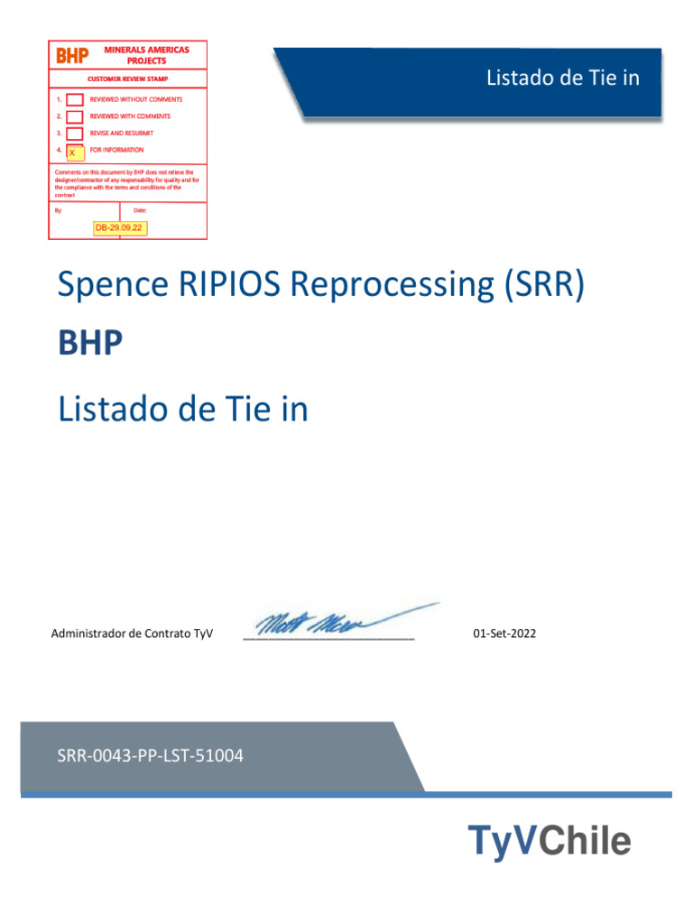 SRR-0043-PP-LST-51004 Listado de Tie-Ins Piping | PDF