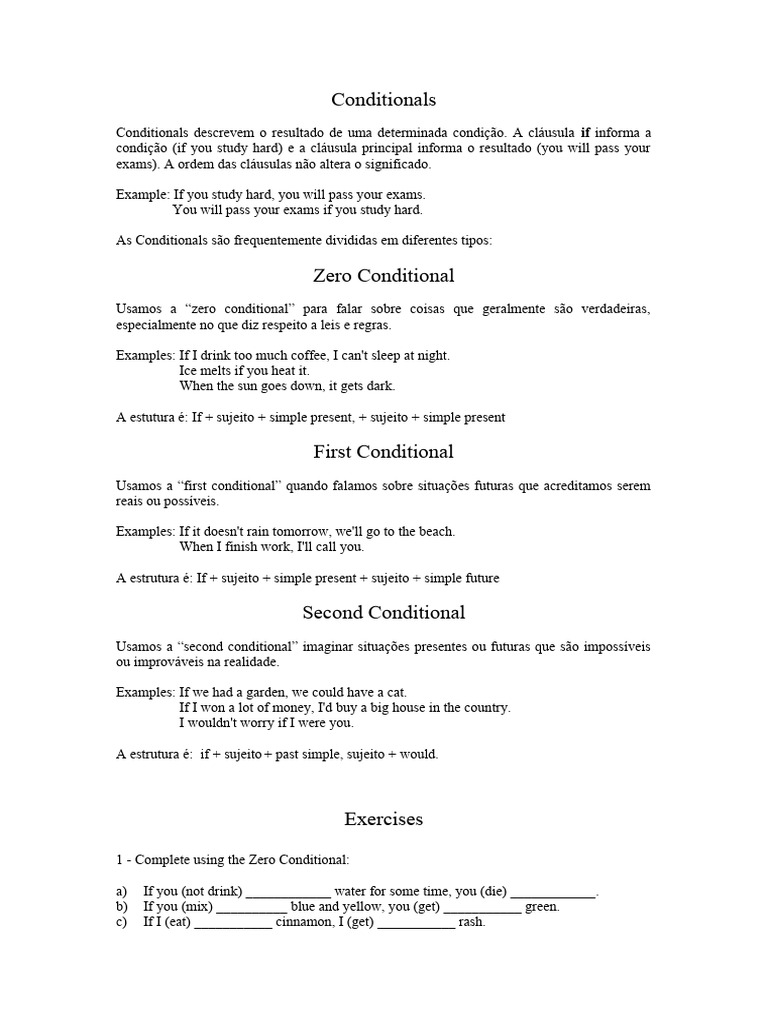 Conditionals | PDF | Language Mechanics | Grammar