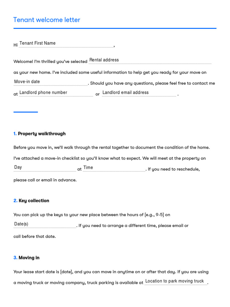 Tenant Welcome Letter - PDF 8f94e8 | PDF | Renting | Lease