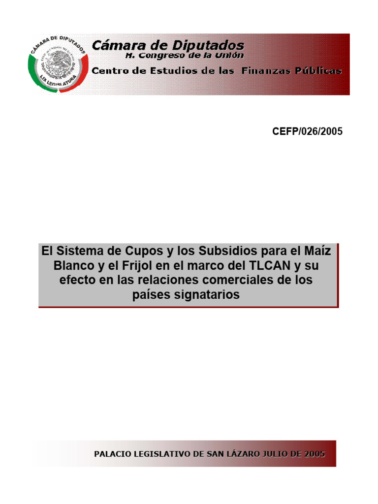 Cefp 0262005 | PDF | Subvención | Tratado de Libre Comercio Norteamericano