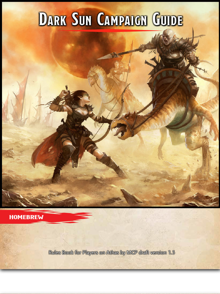 Dark Sun Player's Guide 5th Edition D&D _ GM Binder | PDF | Elf (Dungeons & Dragons) | Dwarf ...