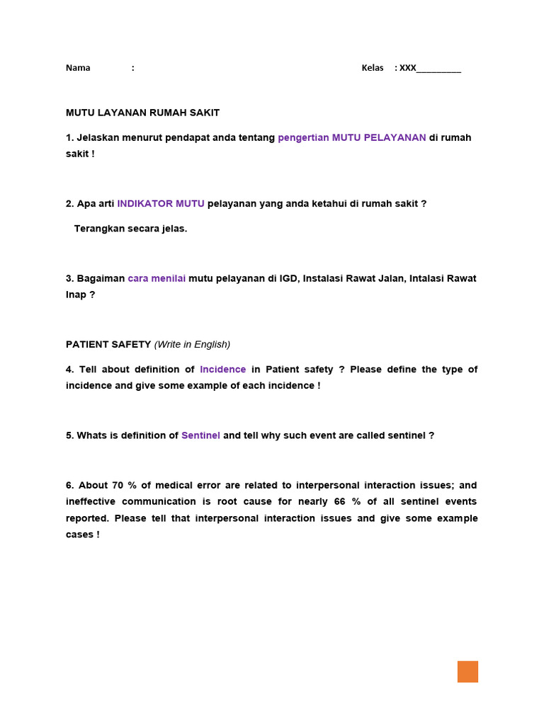 SOAL UTS - Manajemen Mutu | PDF