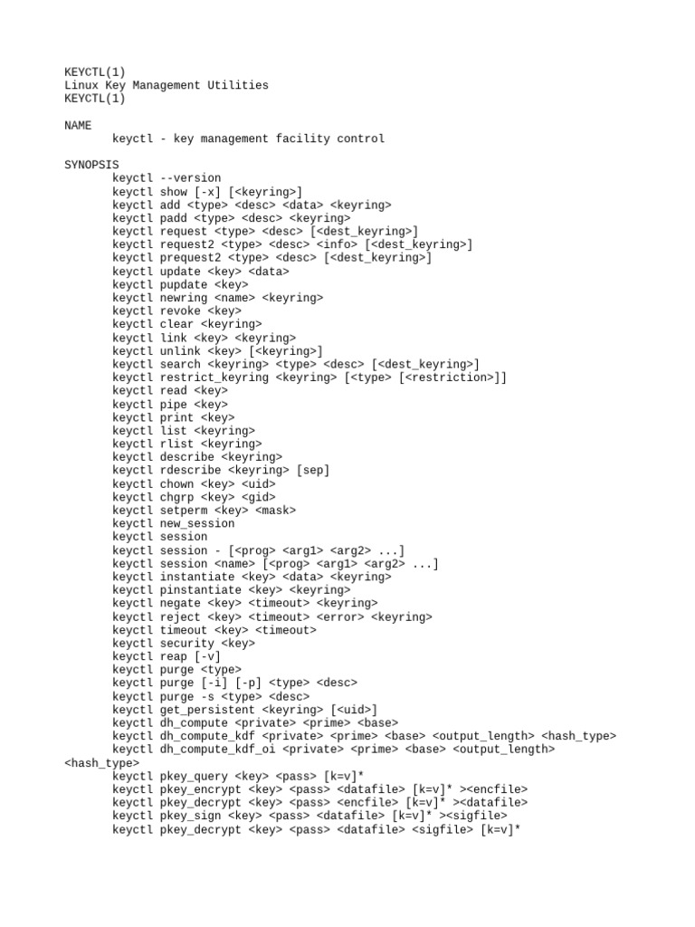 Linux Key Management Guide | PDF | Encryption | Key (Cryptography)