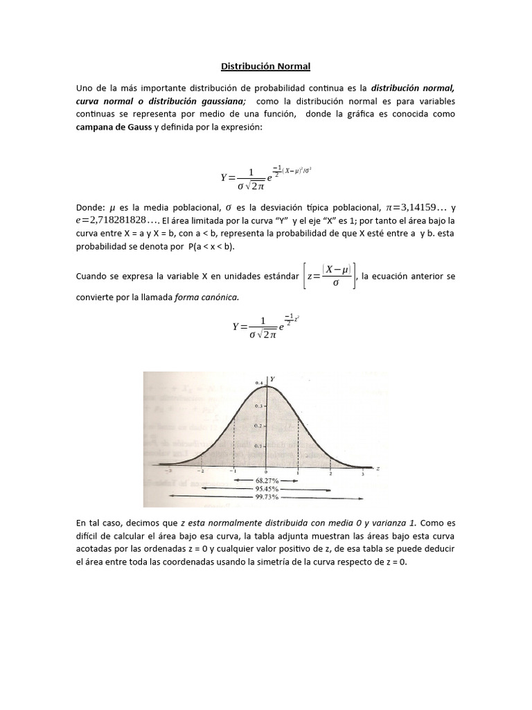 Distribución Normal | PDF | Distribución normal | Métodos matemáticos y ...