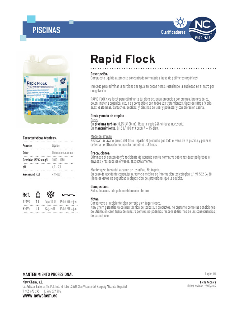Clarificador Profesional para Piscinas | PDF | Ciencias fisicas ...