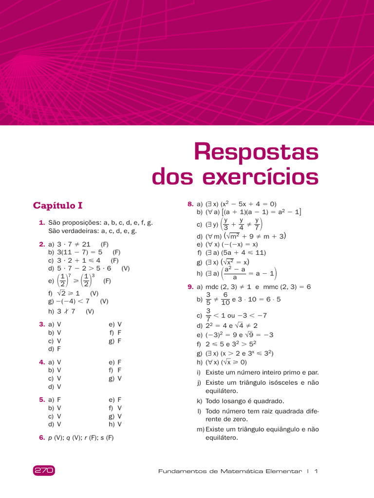 Fundamentos Da Matematica Elementar 1 Respostas | PDF | Números ...
