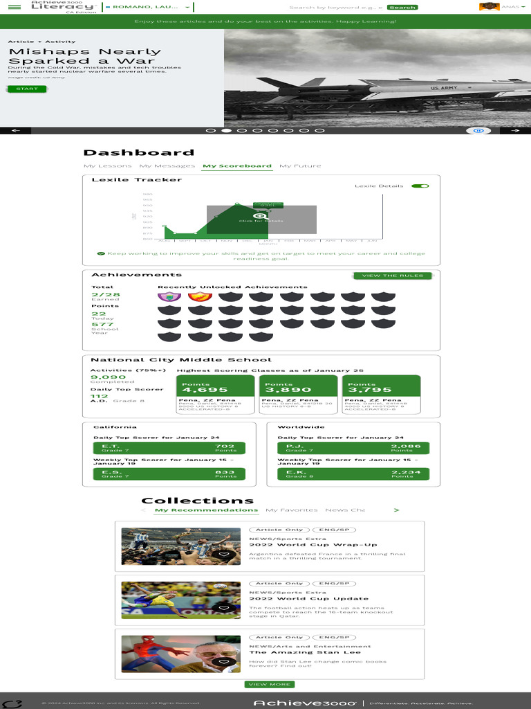 Achieve3000 Home | PDF | Entertainment