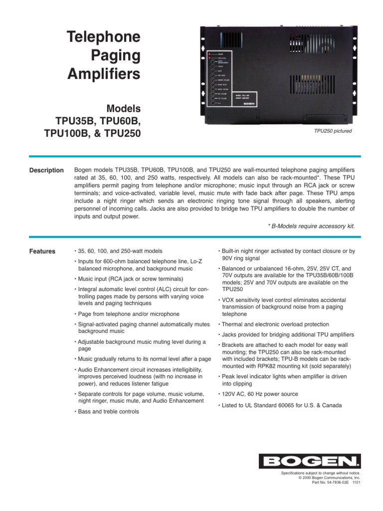 TPU35 Bs | Download Free PDF | Amplifier | Microphone