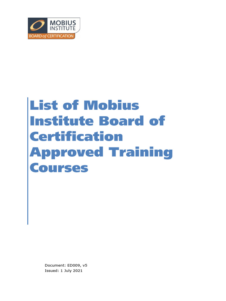 MOBIUS Approved-VA-Training-Courses | PDF