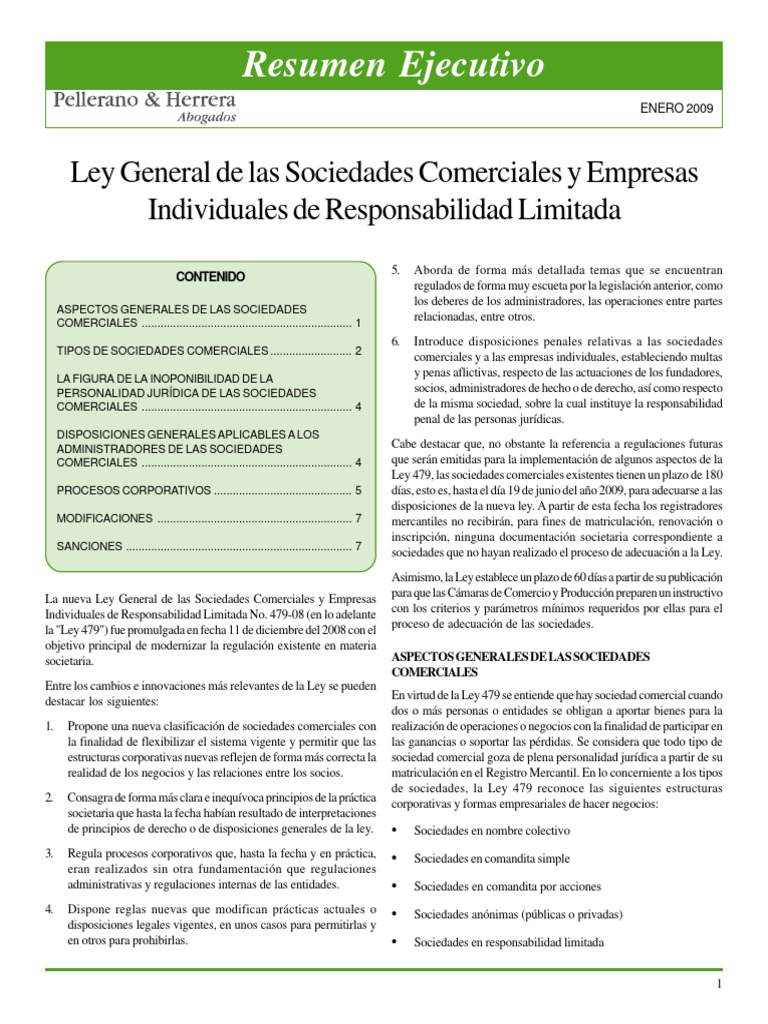 ley_general_de_las_sociedades | PDF | Sociedad de responsabilidad limitada | Compartir (Finanzas)