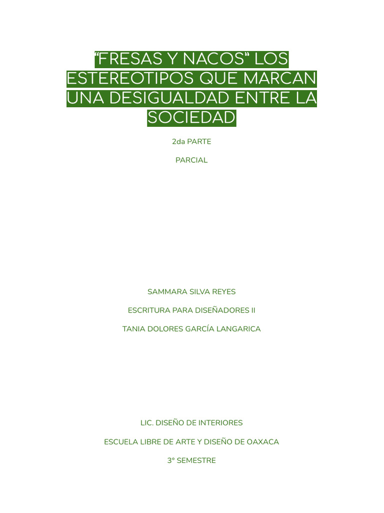 Estereotipos: Fresas y Nacos en México | PDF | Estereotipos | Sociedad