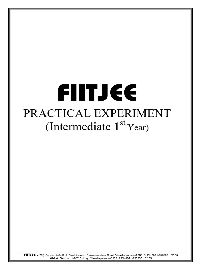 1st Year Physics Lab Manual | PDF