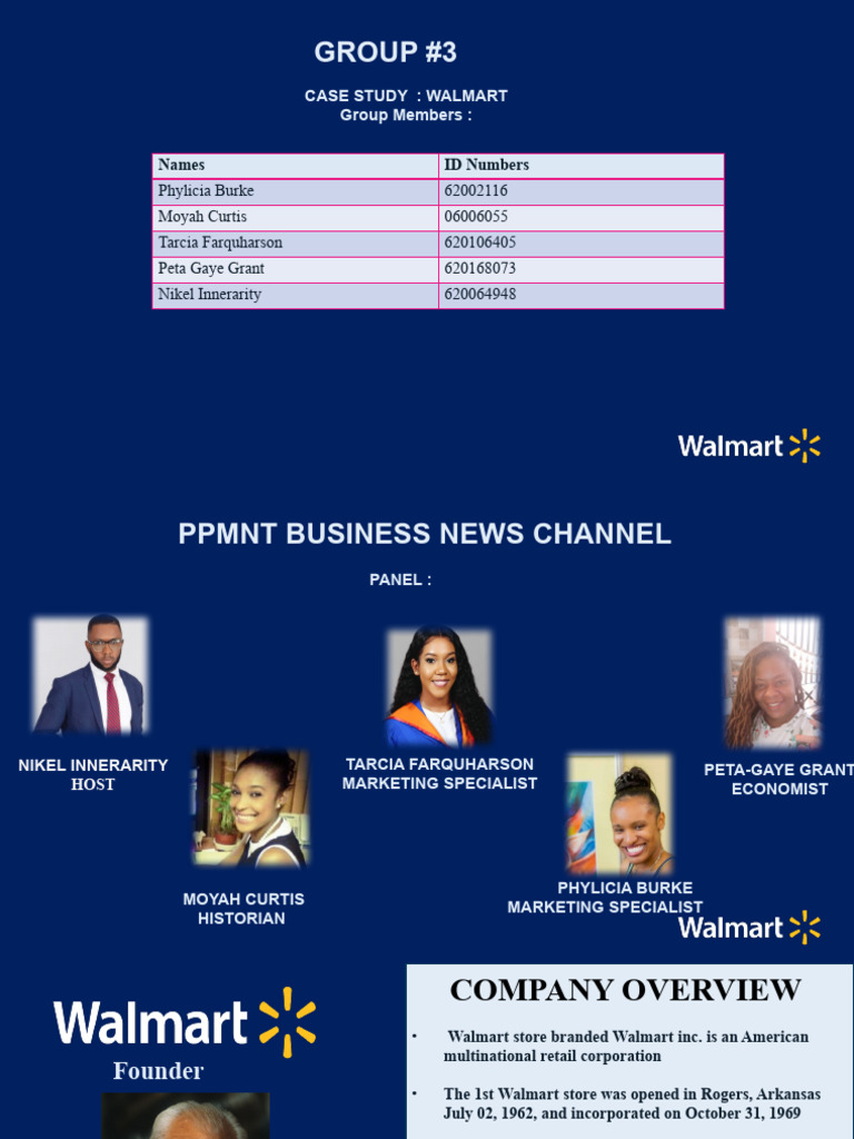 Walmart Presentation - Group 3 | PDF | Walmart | Retail