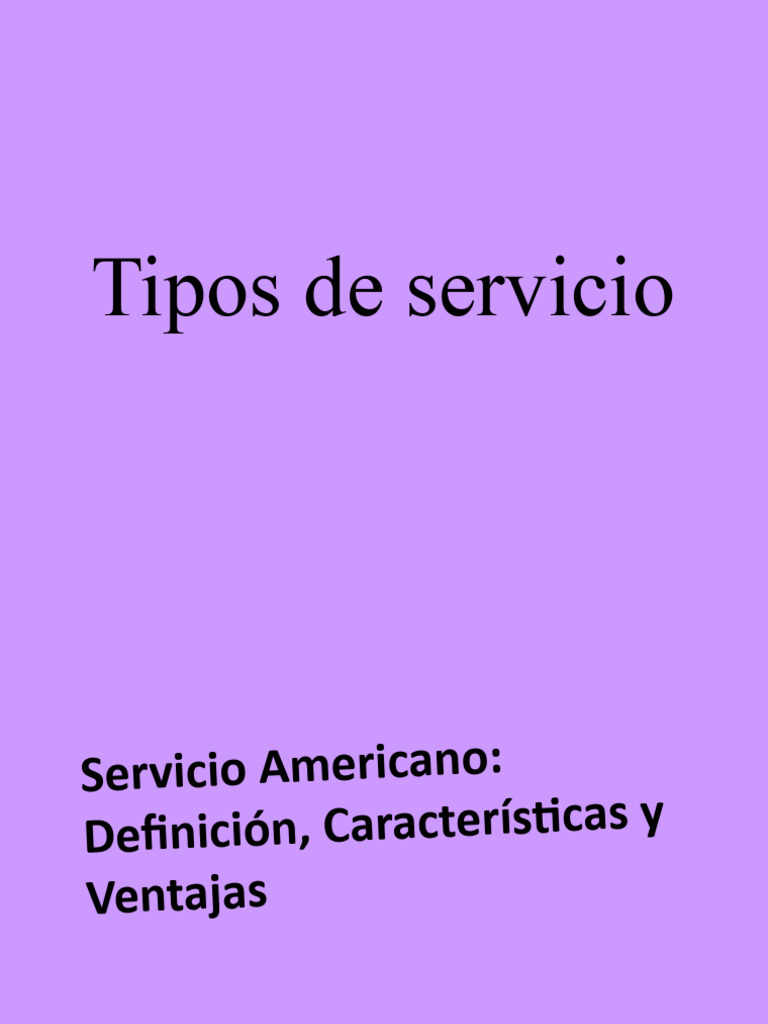 Tipos de Servicios | Descargar gratis PDF | Implementos nacionales | Inicio