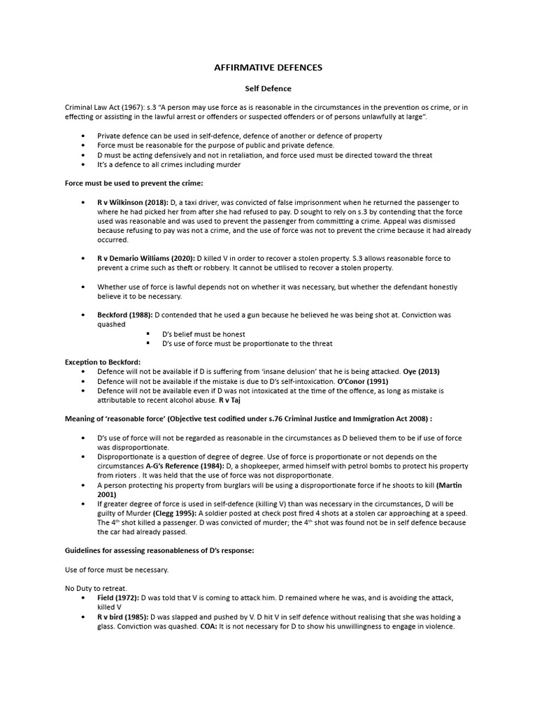Legal Defenses in Criminal Cases | PDF | Crime & Violence | Justice