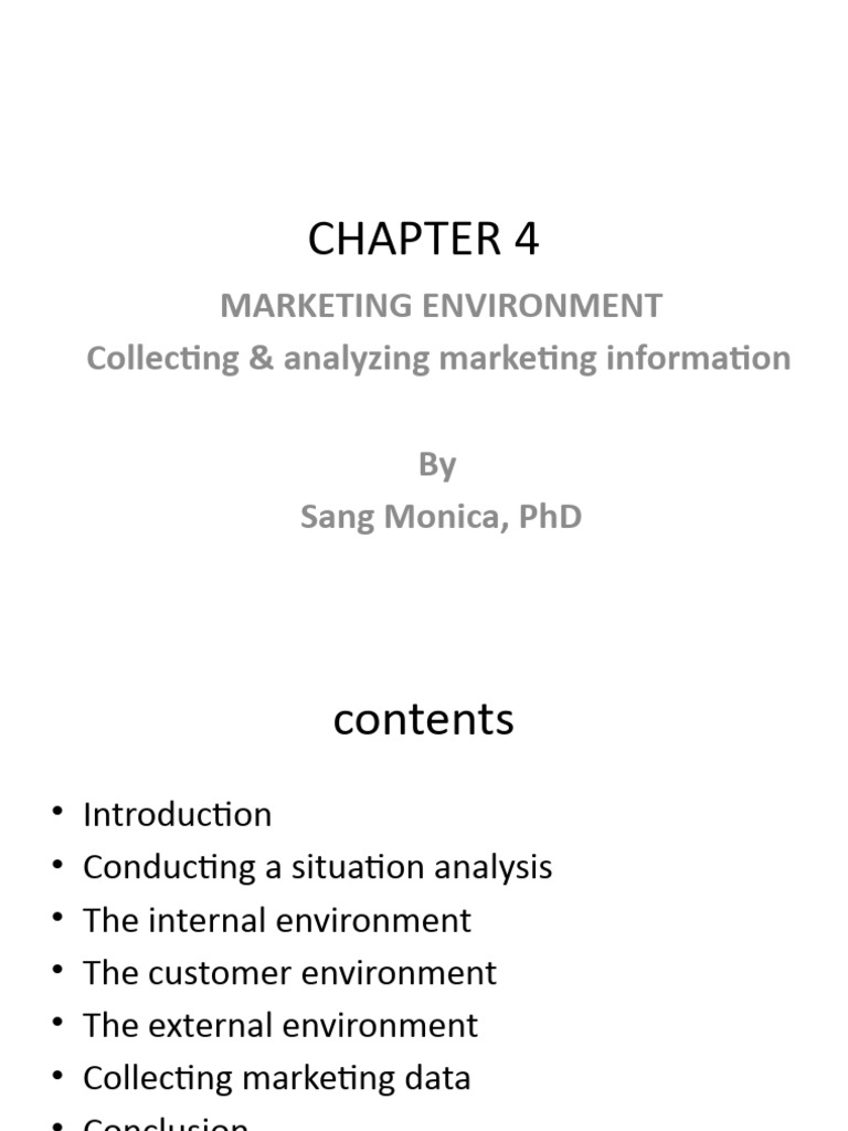 Chpt4 Marketing Environment - Collecting and Analyzing MKTG Information | PDF | Marketing ...