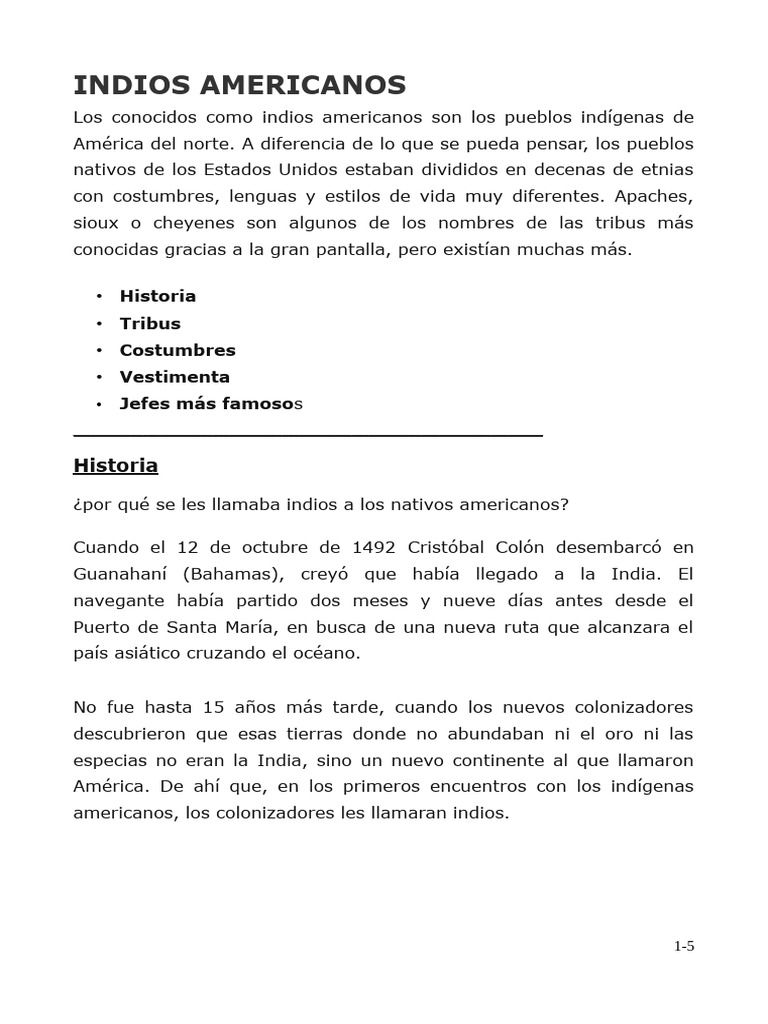 Tribus y Costumbres de Indios Americanos | PDF | siux | Pueblos Indígenas de las Américas