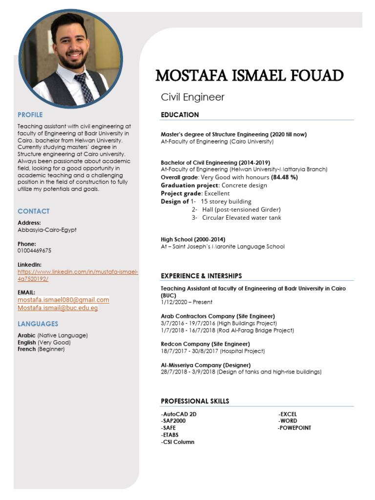Mostafa Ismael | PDF | Civil Engineering | Engineering