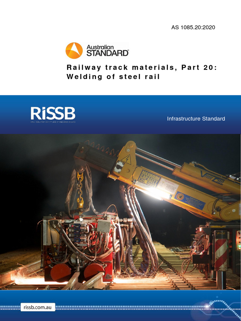 AS 1085.20-2020 Railway track materials, welding | PDF | Construction | Welding