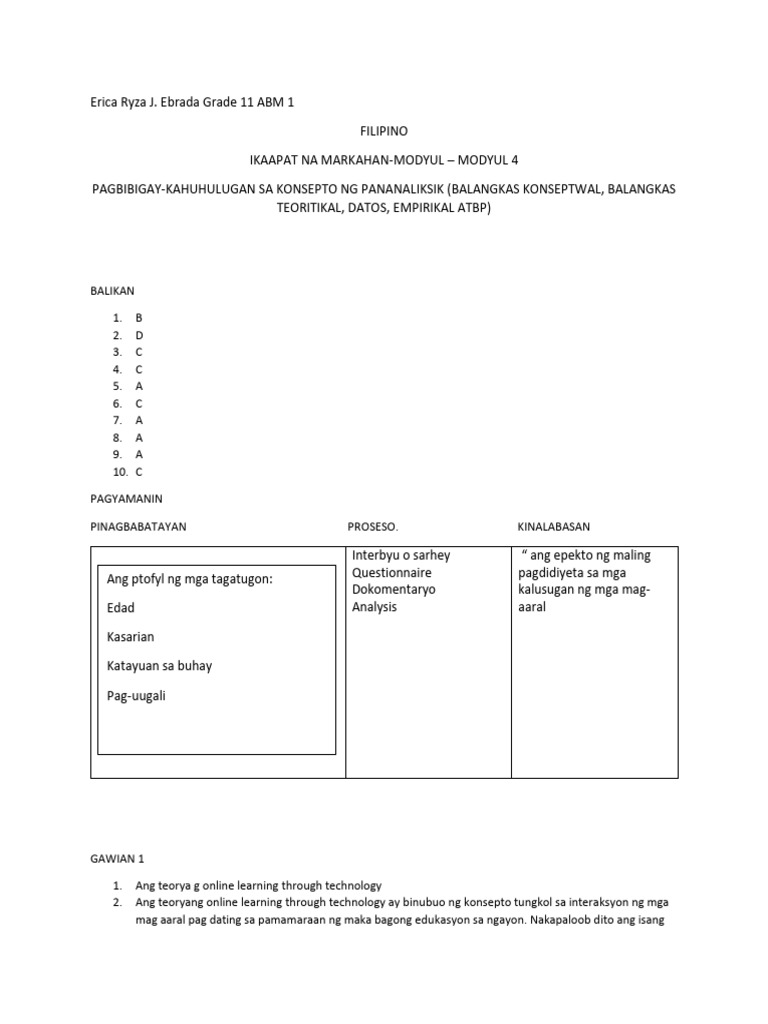 Filipino Module 4 | PDF