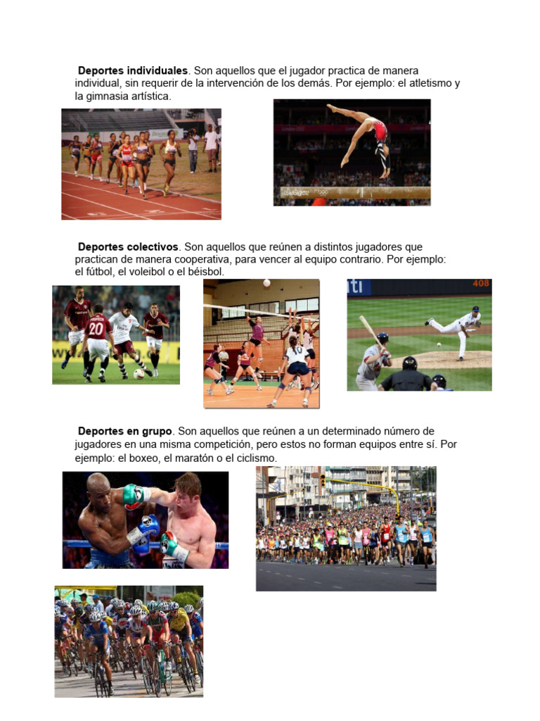 Deportes y Su Clasificacion | PDF | Deportes | Pelota