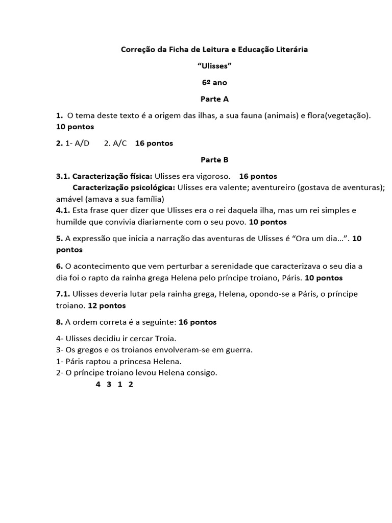 Correção Ficha Ulisses Pdf