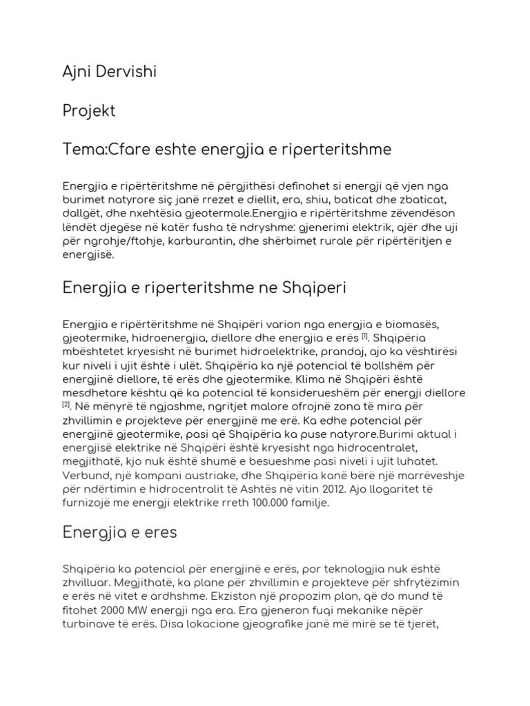 Energjia e Riperteritshme | PDF