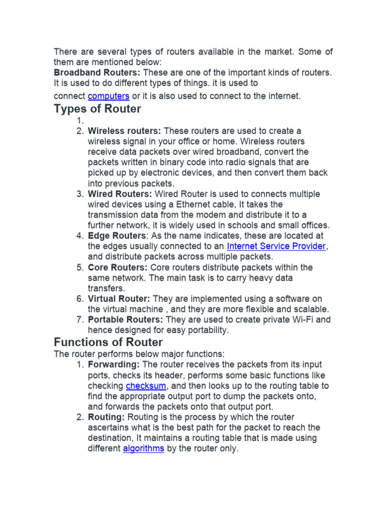 Tipos | PDF | Router (Computing) | Computer Network