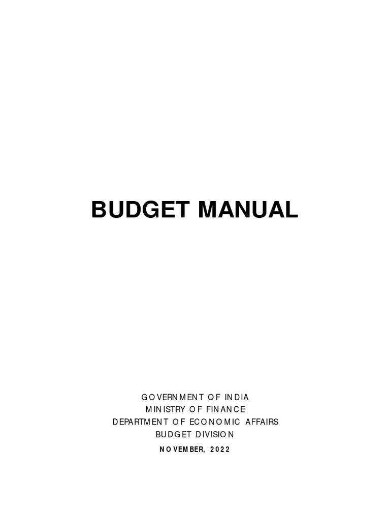 Budget Manual Final - 15-11-22 | PDF
