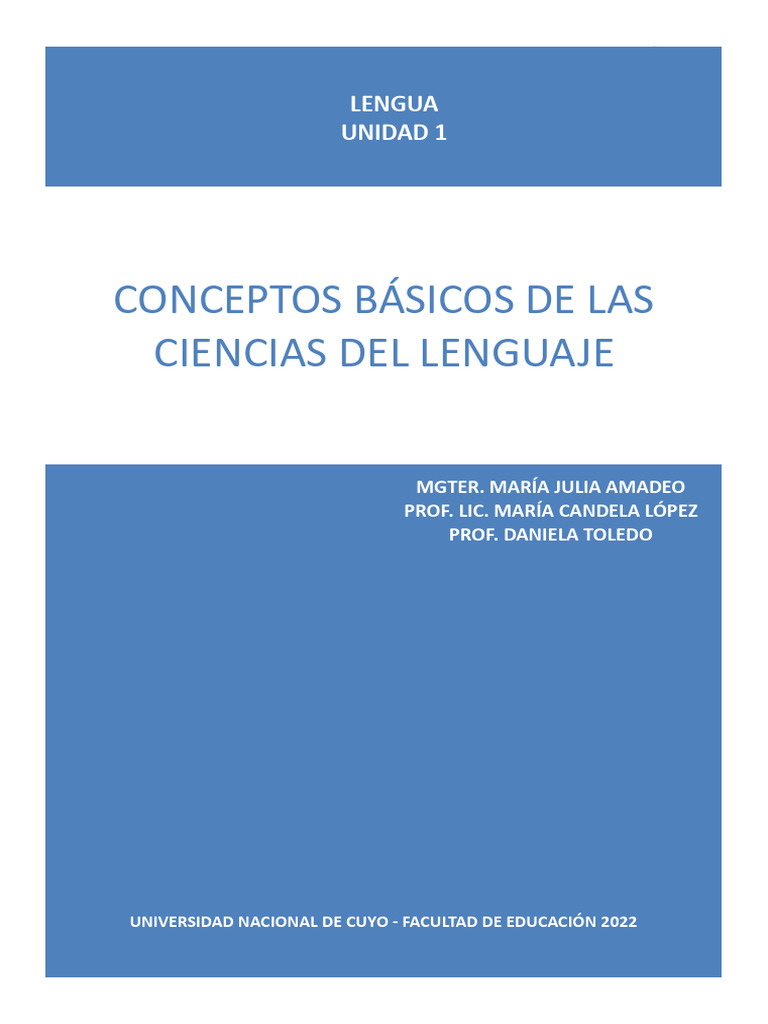 Unidad 1 Conceptos Básicos de Las Ciencias Del Lenguaje | PDF | Rna | Adn