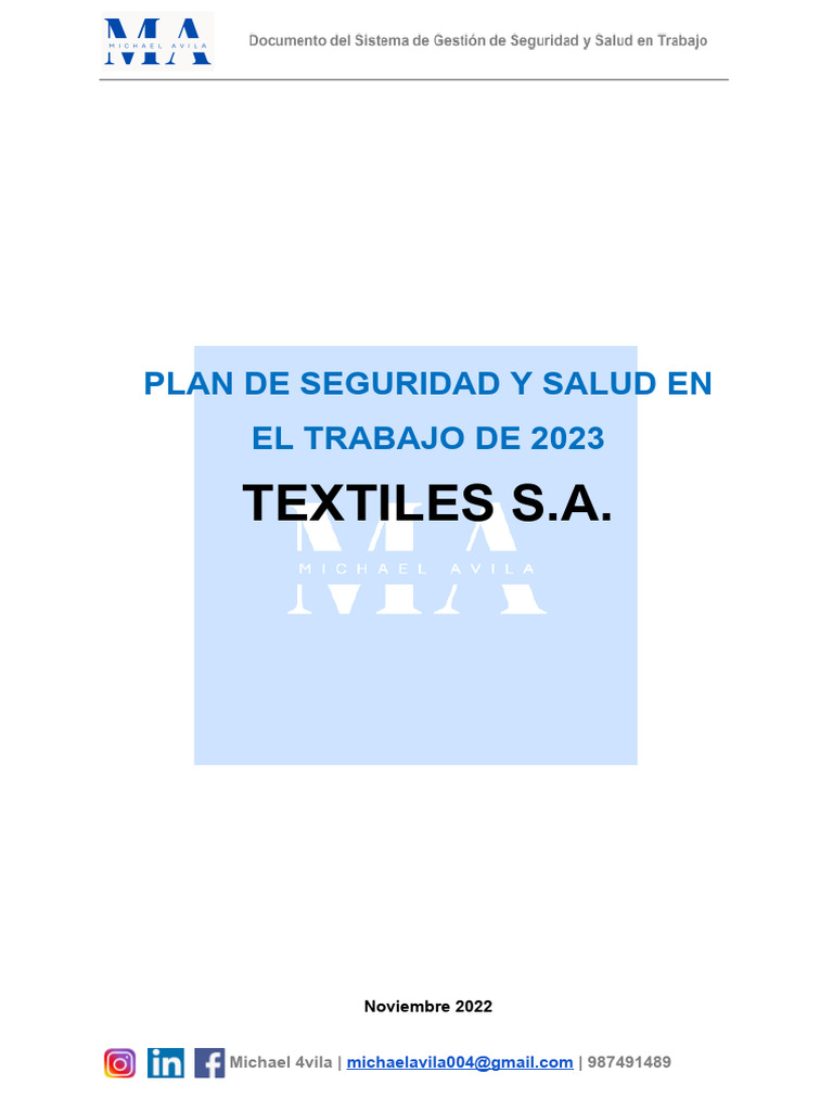 plan de sst en textiles | PDF | Business