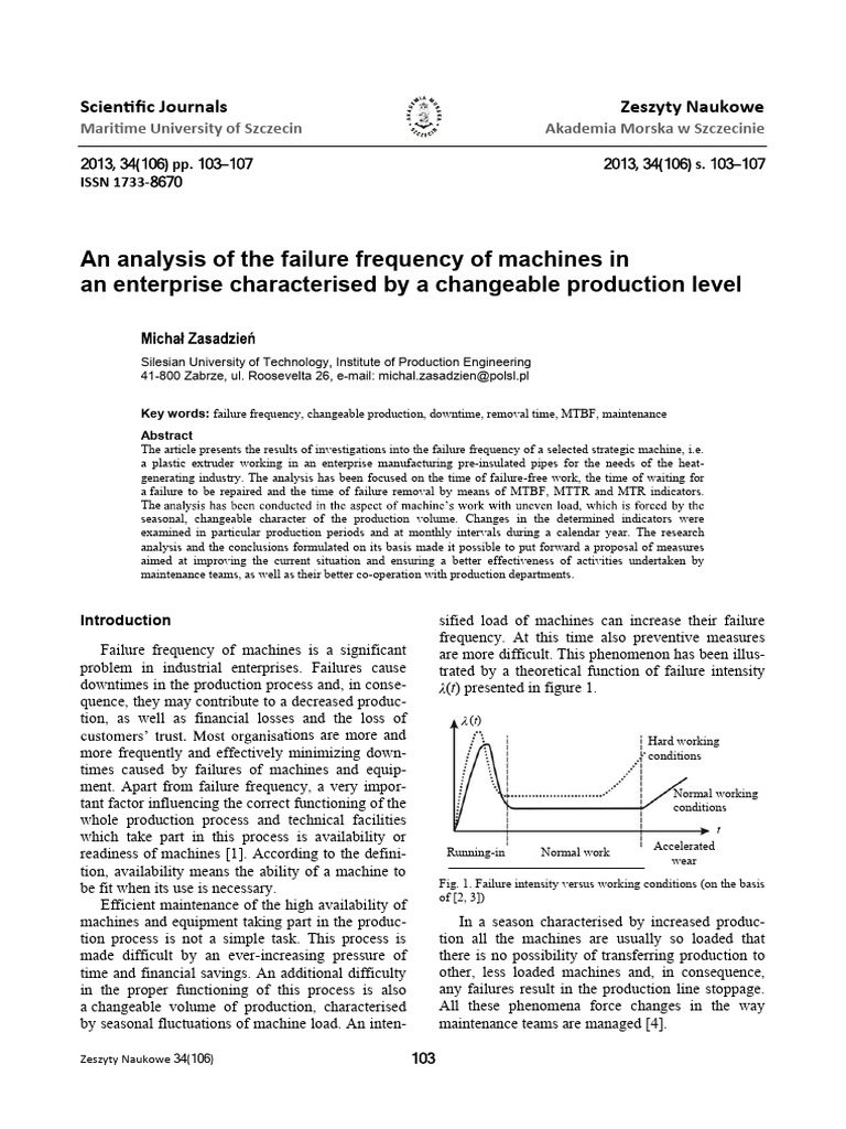 LECTURA - An Analysis of The Failure Frequency of Machines in | PDF | Systems Science | Systems ...
