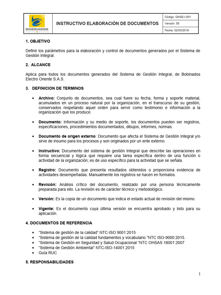 INSTRUCTIVO ELABORACIÓN DOCUMENTOSv3 | PDF | Documento | Sistema de manejo de calidad