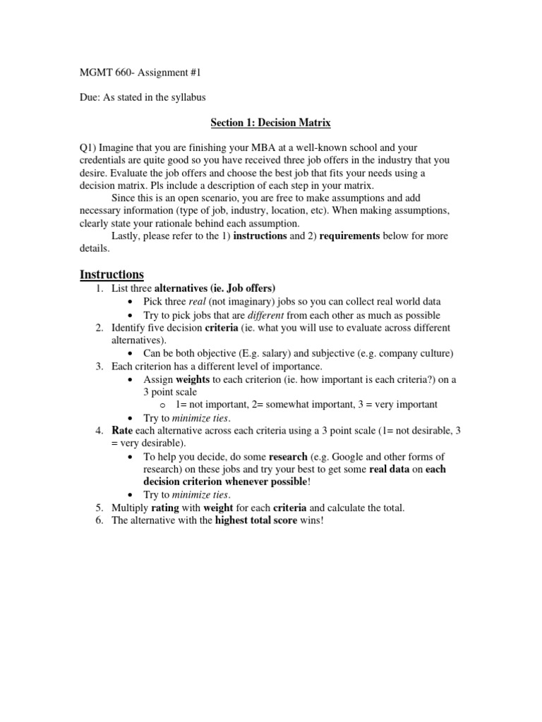 MGMT 660 Assignment1 - Decision Matrix and EV (Carter Racing) | PDF ...