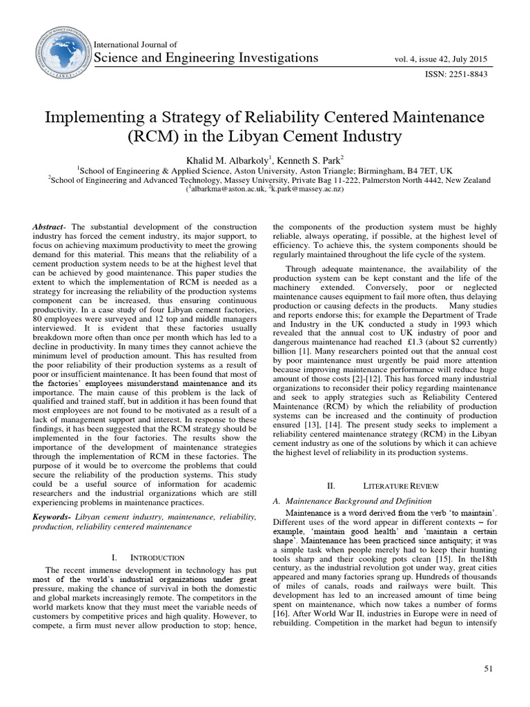 ACTIVIDAD2 - Implementing A Strategy of Reliability Centered Maintenance | PDF | Reliability ...