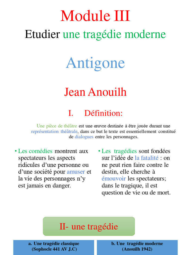 Antigone : Tragédie moderne et fatalité | PDF | Œdipe | Tragédie